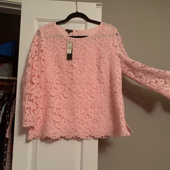 Talbots | Tops | Talbots Soft Pink Lacy Topnwt | Poshmark